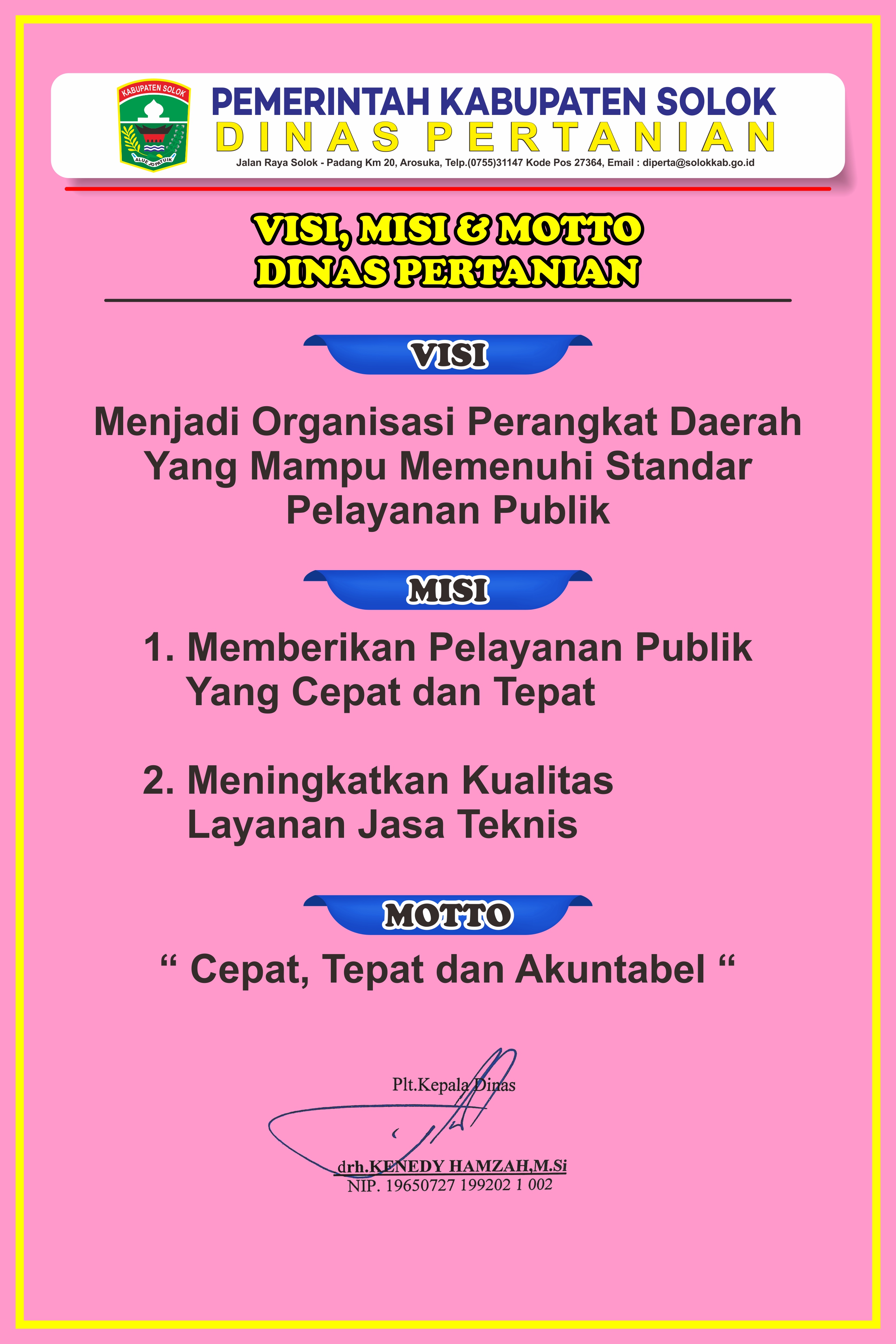 Visi, Misi dan Moto Pelayanan